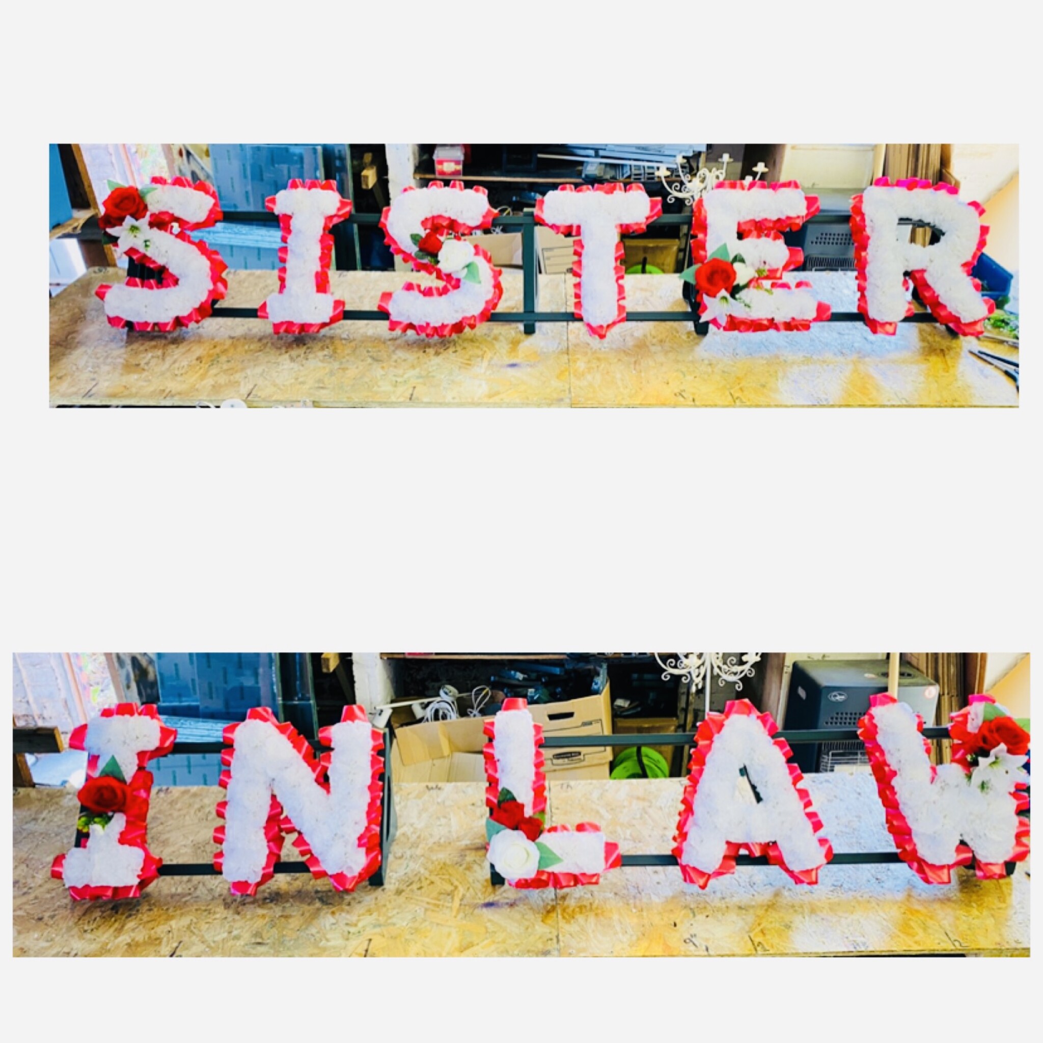 9 Letter funeral tribute frame